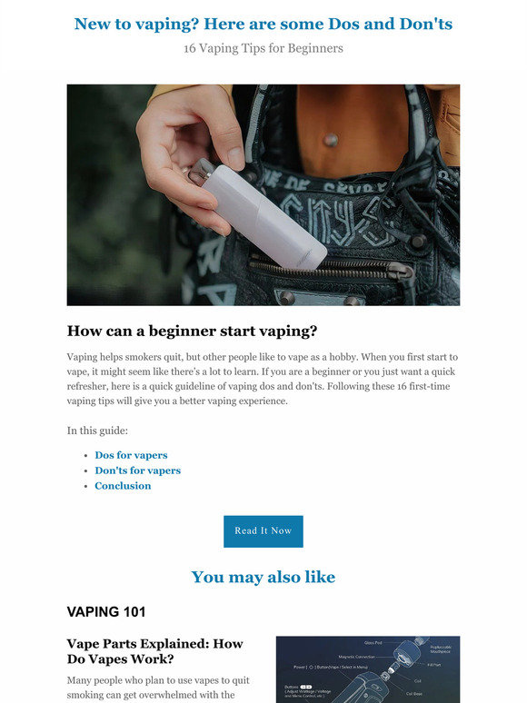 Innokin: Vaping 101: New to vaping? Here are some Dos and Don'ts | Milled