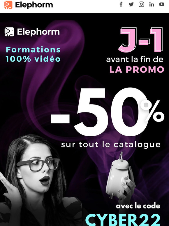 Elephorm: Le temps passe vite… ⏰ Vous n'aimeriez pas passer à côté de cette promo 😯 | Milled