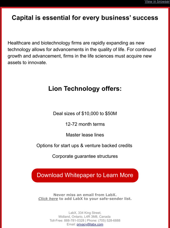 LabX: Year End Lab Purchases, Finance with Lion Technology | Milled