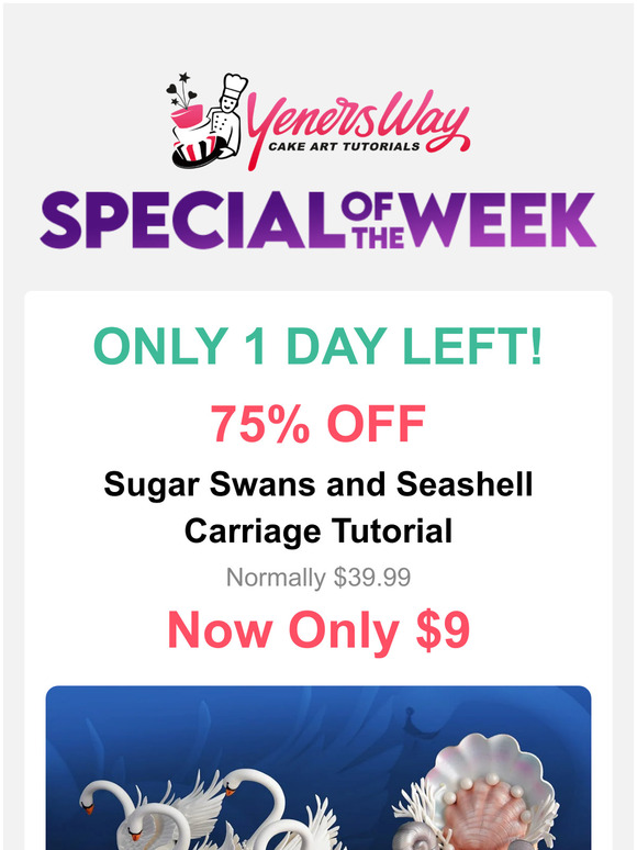 Yeners Way: Sugar Swans and Seashell Carriage tutorial - ONE DAY LEFT ...