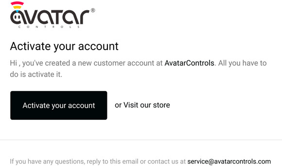 Avatar Controls: Customer account activation | Milled