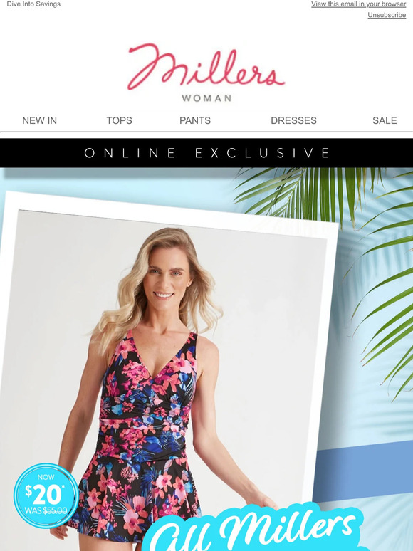 Millers: Unbelievable Offer! ALL Millers Swimwear $20 | Milled