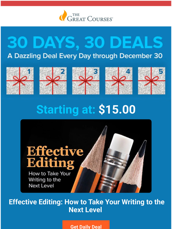 The Great Courses: Deal of the Day - Effective Editing: How to Take ...