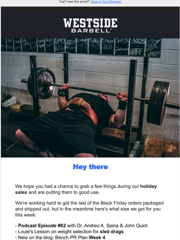 Westside Barbell: Westside Weekly - Four-Week Bench Plan: Week 4 | Milled