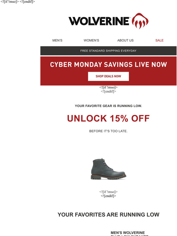 Wolverine: 15% Off | Low in Stock Alert. | Milled