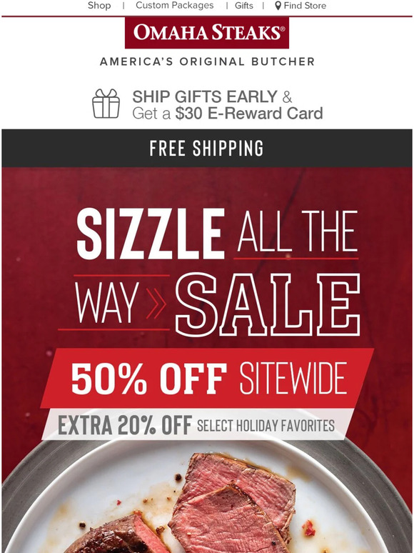 Omaha Steaks: Don’t miss: 50% OFF + 20% off + FREE shipping | Milled