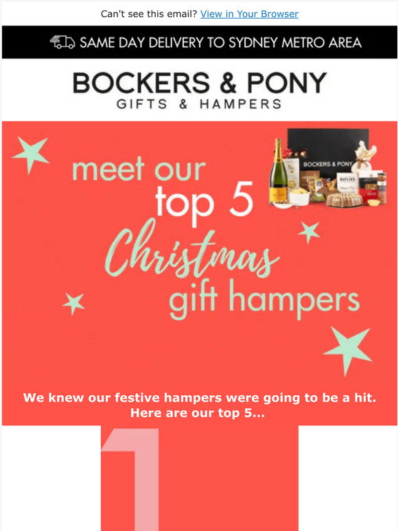 Bockers & Pony: Meet Our Top 5 Selling Christmas Hampers 💫 | Milled