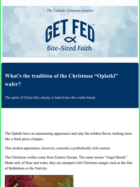 Trinity Road: What’s the tradition of the Christmas “Oplatki” wafer ...