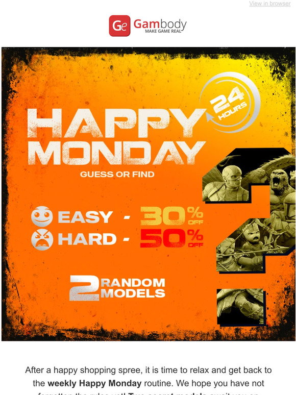 Gambody: 🎯 Make your Happy Monday guess! The discounts are already on ...