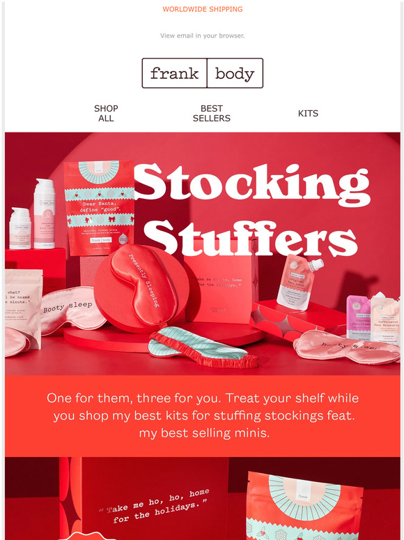 Frank Body: 🧝 Stuffing stockings? Treat your shelf. | Milled