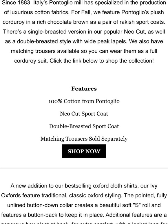 Spier & Mackay: Introducing Tailored Separates with Plush Pontoglio ...