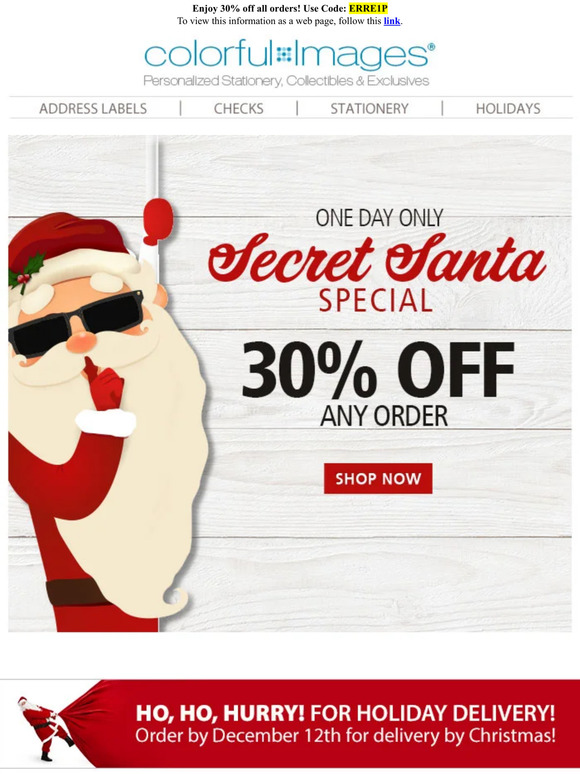 Colorful Images: Shhh...Santa's Secret Sale! 🎅 | Milled