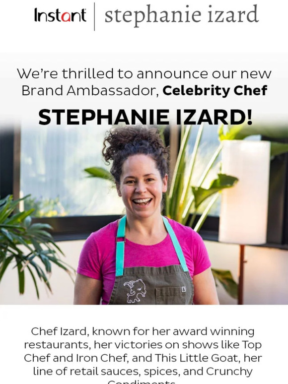 Instant Pot: 📣The one. The only. Chef Stephanie Izard! | Milled