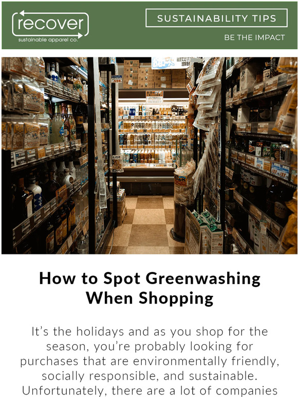 Recover: Sustainability Tips: How to Spot Greenwashing When Shopping | Milled