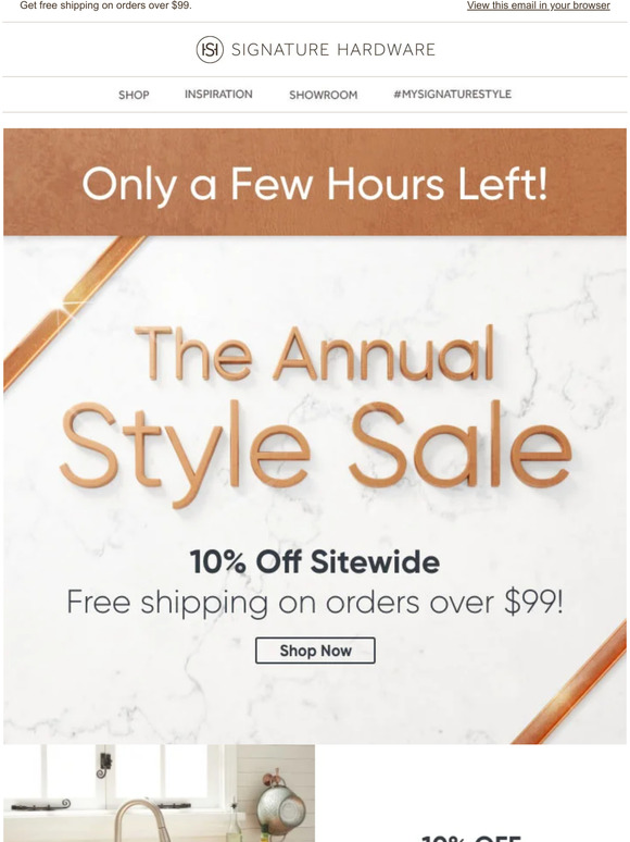 Signature Hardware: Only A Few Hours Left To Save 10% Sitewide ⏳ | Milled