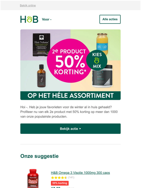 Holland & Barrett: Nu 50% korting op elk 2e product. Kies en mix uit ...