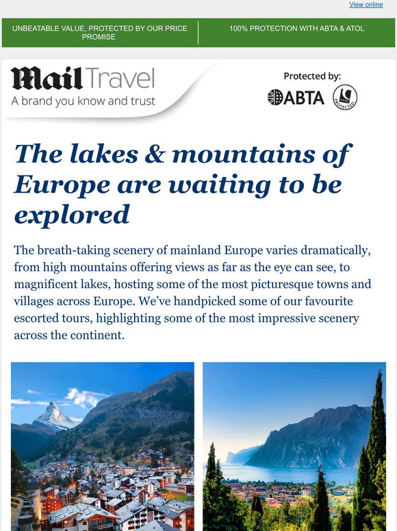 Mail Travel: Explore the lakes & mountains of Europe | Milled