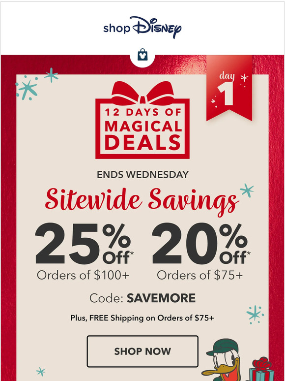 Disney Store: 12 Days Of Magical Deals Starts NOW! | Milled
