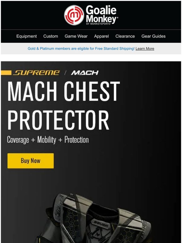 GoalieMonkey: Bauer Supreme Mach Chest Protector: Lightweight, Maximum ...