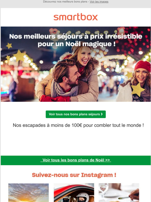 Smartbox: 🔥 Nos escapades à -100€ pour combler tout le monde ! | Milled