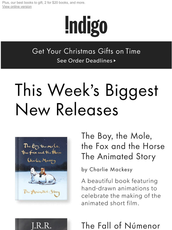 Indigo Books & Music: This Just In! J.R.R. Tolkien, Dr. Nicole LePera ...