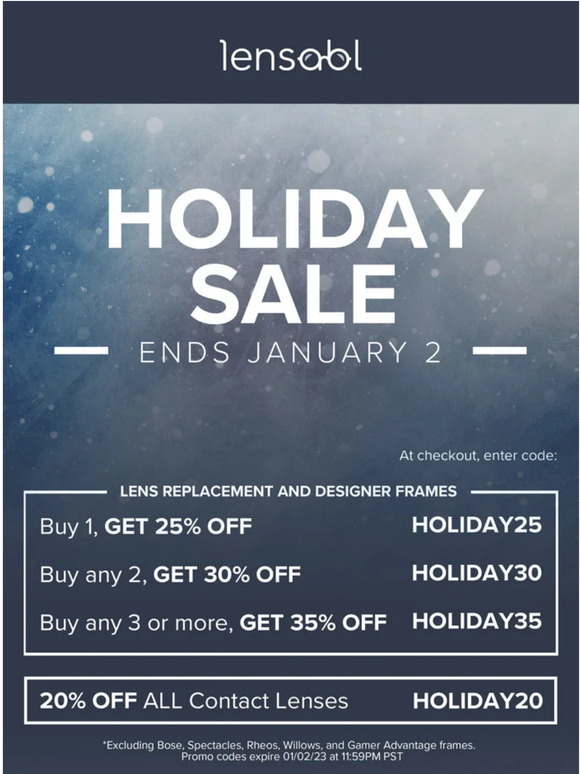 Lensabl: The Holiday Sale You DON'T Want to Miss! | Milled