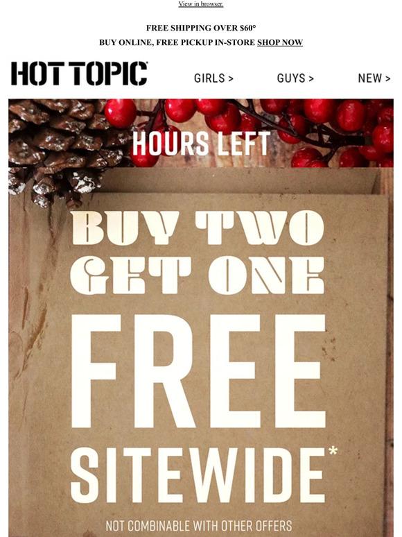 Hot Topic: Hours left for B2G1 FREE ⭐ | Milled