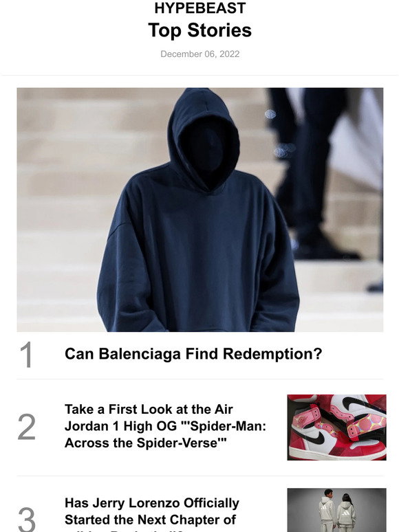 Hypebeast: Can Balenciaga Find Redemption, Air Jordan 1 High OG ...