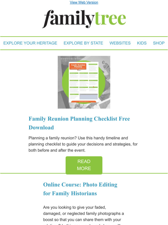 Family Tree Magazine: A Free Checklist for Planning An Ideal Family ...