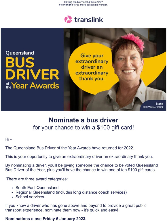 TransLink: Nominate a bus driver for your chance to win! | Milled