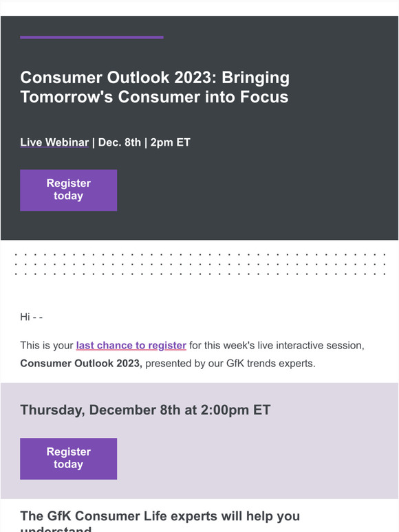GfK: This week: Consumer Outlook 2023 | Milled