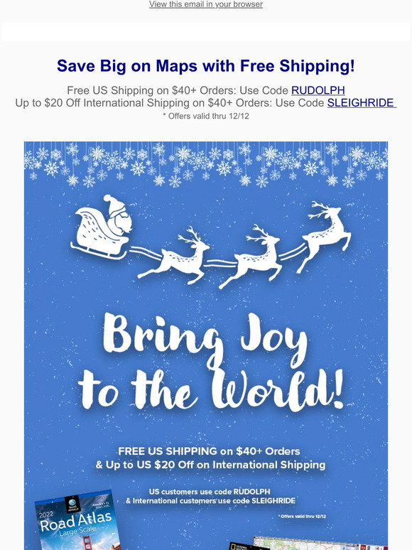 Maps: Santa can help! Save on maps with Free Shipping | Milled