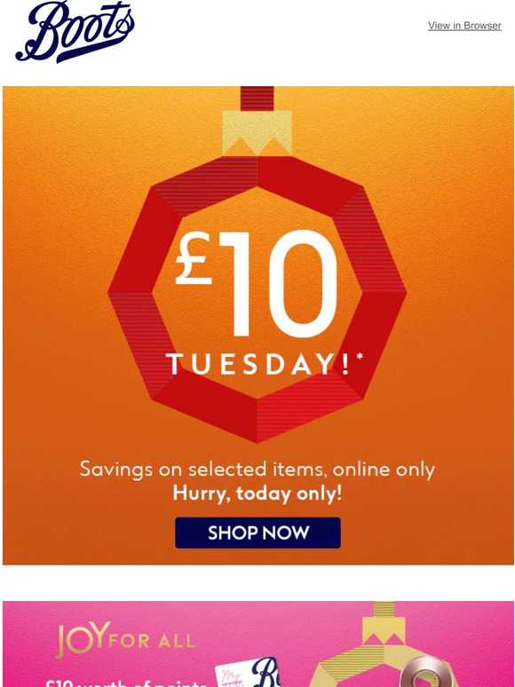 Boots: Did somebody say £10 Tuesday? | Milled