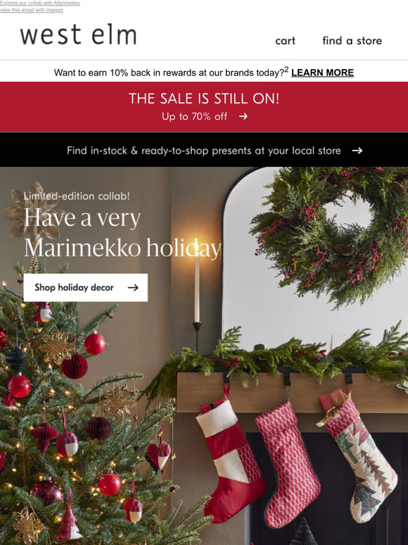 West Elm: Get merry & shop our stores for holiday decor | Milled