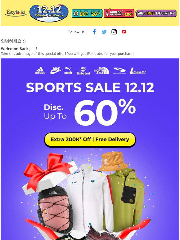 istyle Inc.: Road to 12.12! Ada Diskon Gede untuk Sports Items 😮 | Milled