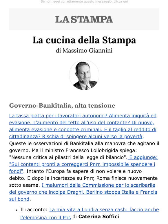 La Stampa IT: Governo-Bankitalia, alta tensione | Milled