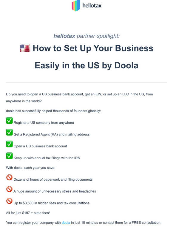 Hellotax Uk: 🇺🇸 How to Set Up Your Business Easily in the US by Doola : hellotax partner ...