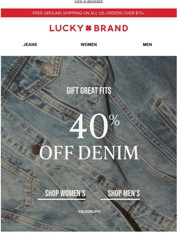 Lucky Brand: Need New Jeans? 👖 They're 40% Off | Milled