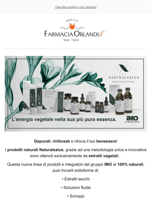 Antica Farmacia Orlandi: 🌱Scopri la nuova linea di prodotti Naturalsalus! | Milled