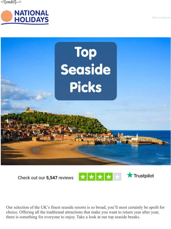 National Holidays: Take a look at our top seaside breaks | Milled