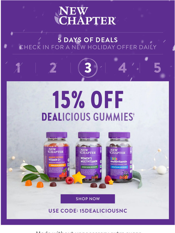 New Chapter: Ends Tonight ⏰ 15% off ALL Gummies | Milled