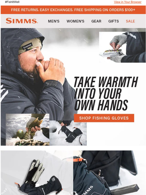 Simms Fishing Products: To Toasty Hands And Frozen Nets. | Milled