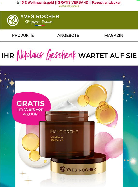 Yves Rocher: ERINNERUNG: 🎁 Ihr Geschenk im Wert von 42 € wartet noch ...