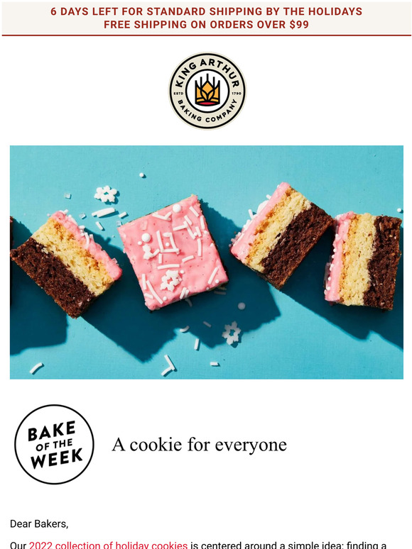 King Arthur Baking Company: Neapolitan Sugar Cookie Bars | Milled