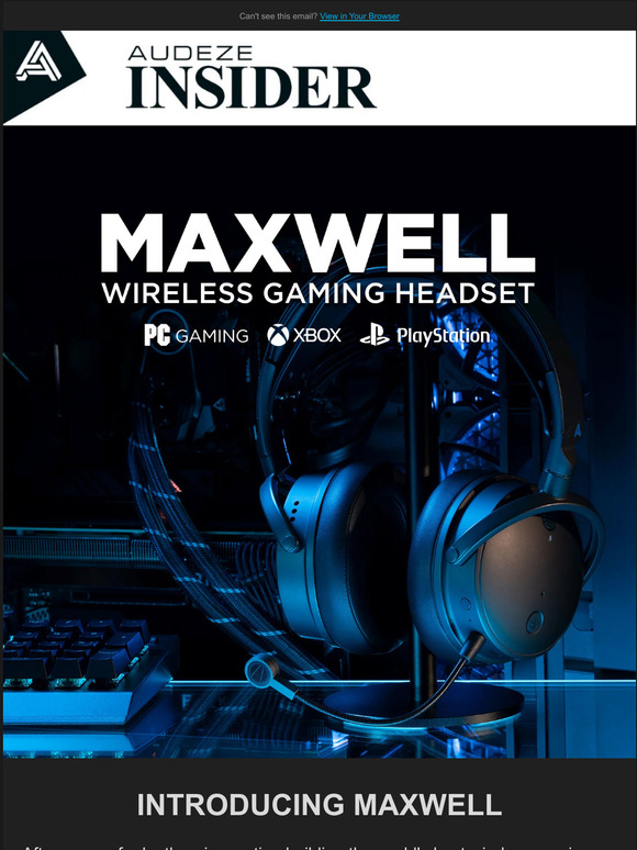 Audeze: Introducing Maxwell: Multiplatform Wireless Gaming Headset with 80-Hour Battery Life ...