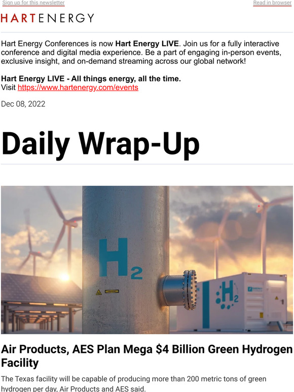 Hart Energy: Daily Wrap-Up: Air Products, AES Plan $4 Billion Green ...