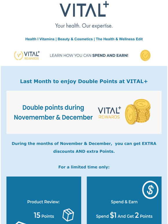 Vital Pharmacy: Double points is ending soon | Milled