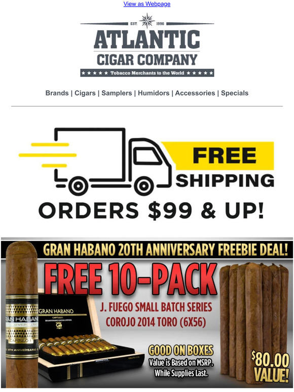 Atlantic Cigar Company: Gran Habano 20th Anniversary FREEBIE Deal ...