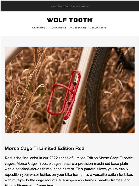Wolf Tooth Components: Introducing Morse Cage Ti in Limited Edition Red ...