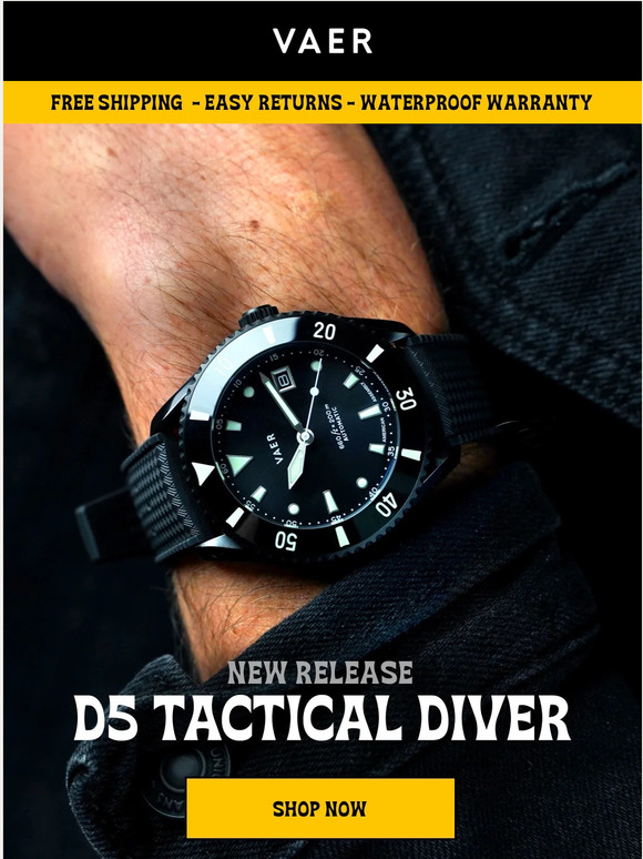 Vaer Watches: New D5 Tactical Diver, Our Best Lume EVER | Milled